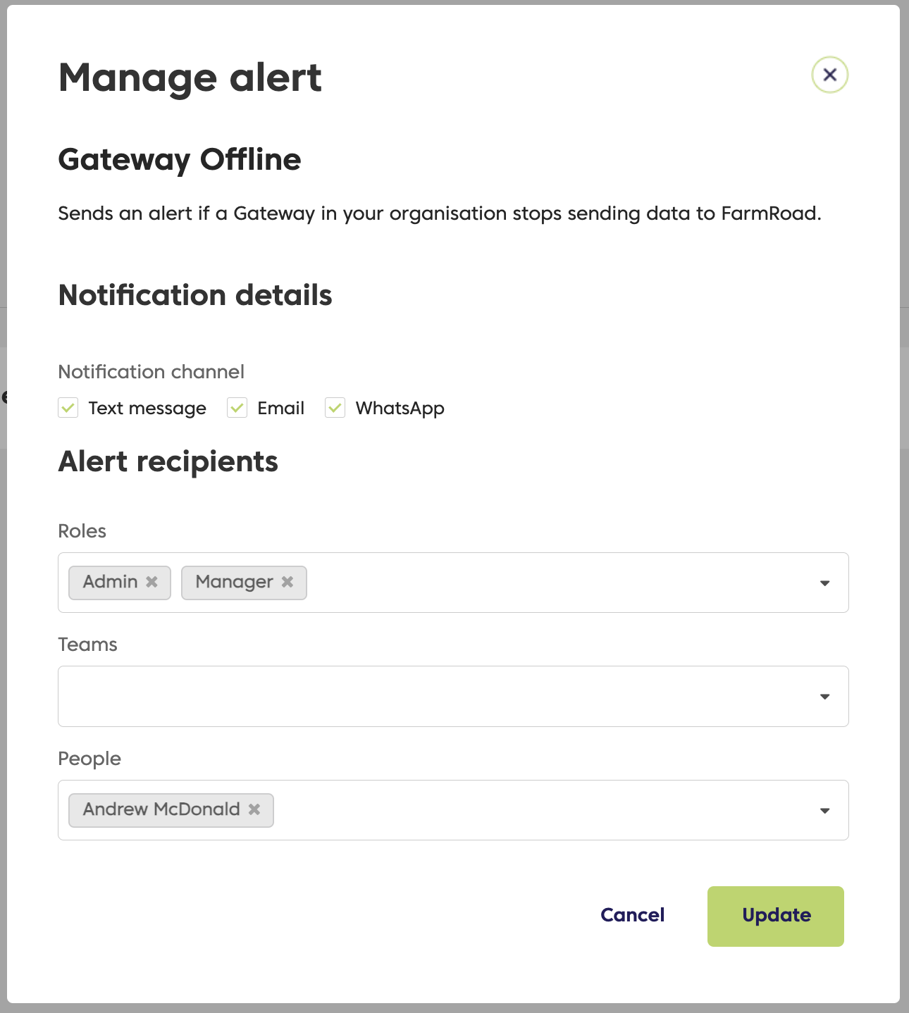 How does the Gateway Offline alert work?